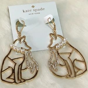 kate spade | Jewelry | Nwt Kate Spade So Foxy Fox Wire Drop Earrings ...